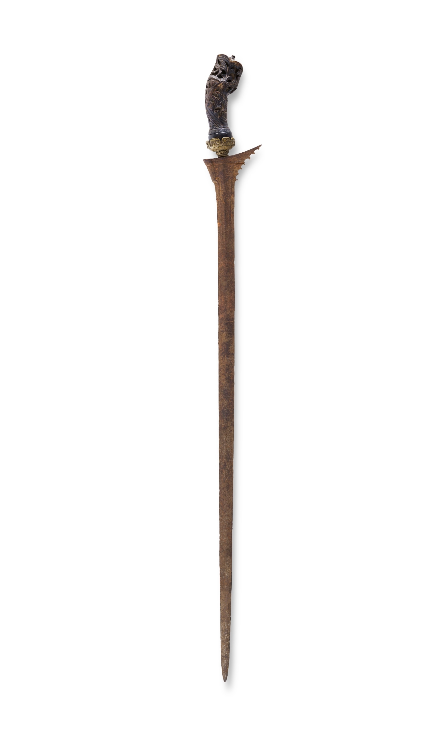 Blade | Execution keris with narrow blade; carved horn hilt (19th ...