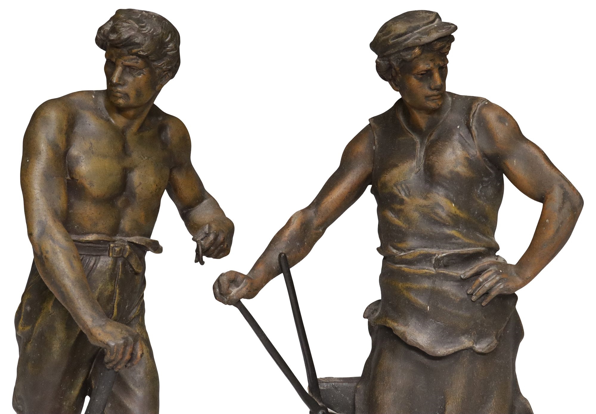 Emile-Louis Picault | SPELTER FIGURES MINER & BLACKSMITH | MutualArt