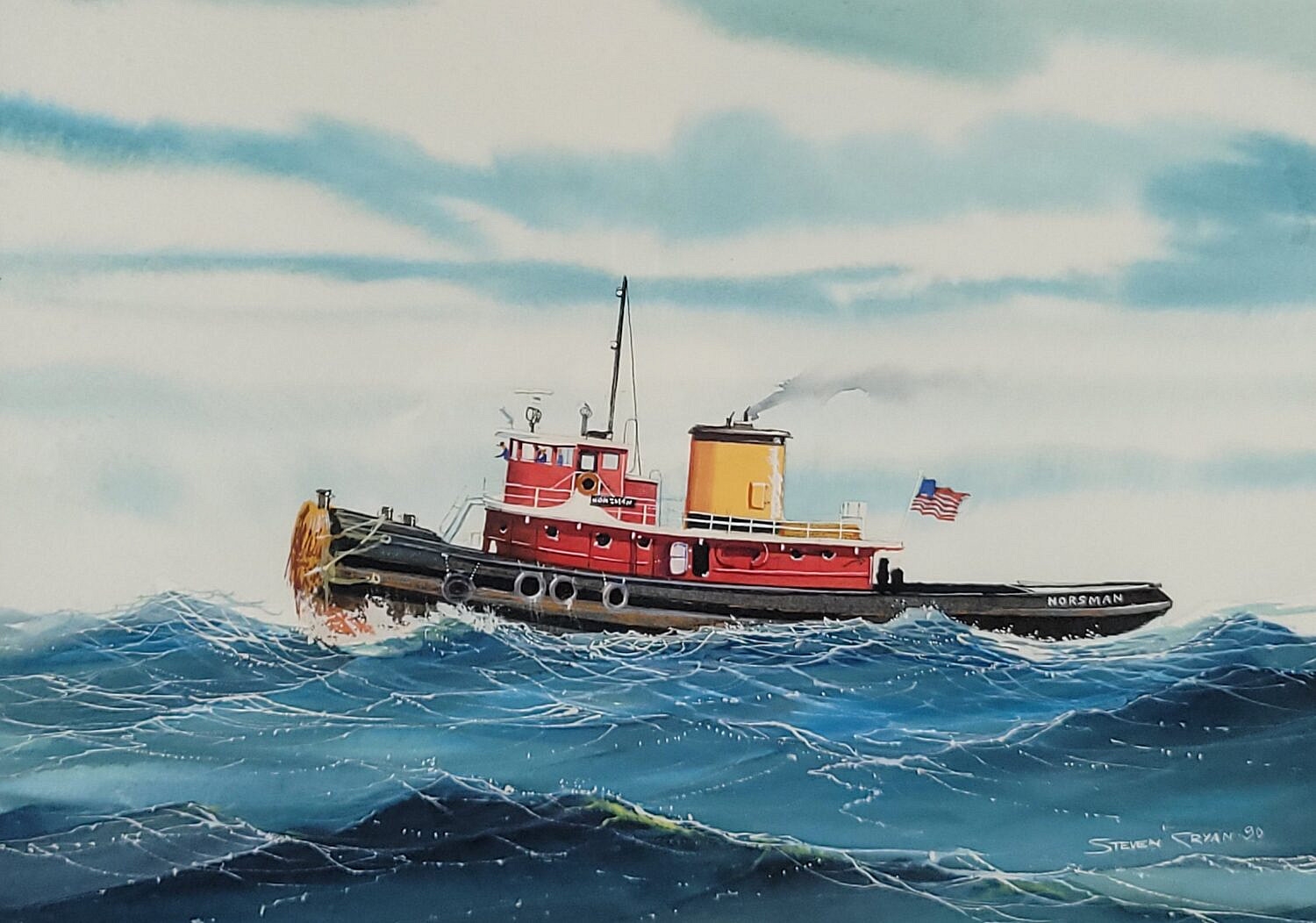 Steven Cryan | Portrait of the Tugboat Norsman (1990) | MutualArt