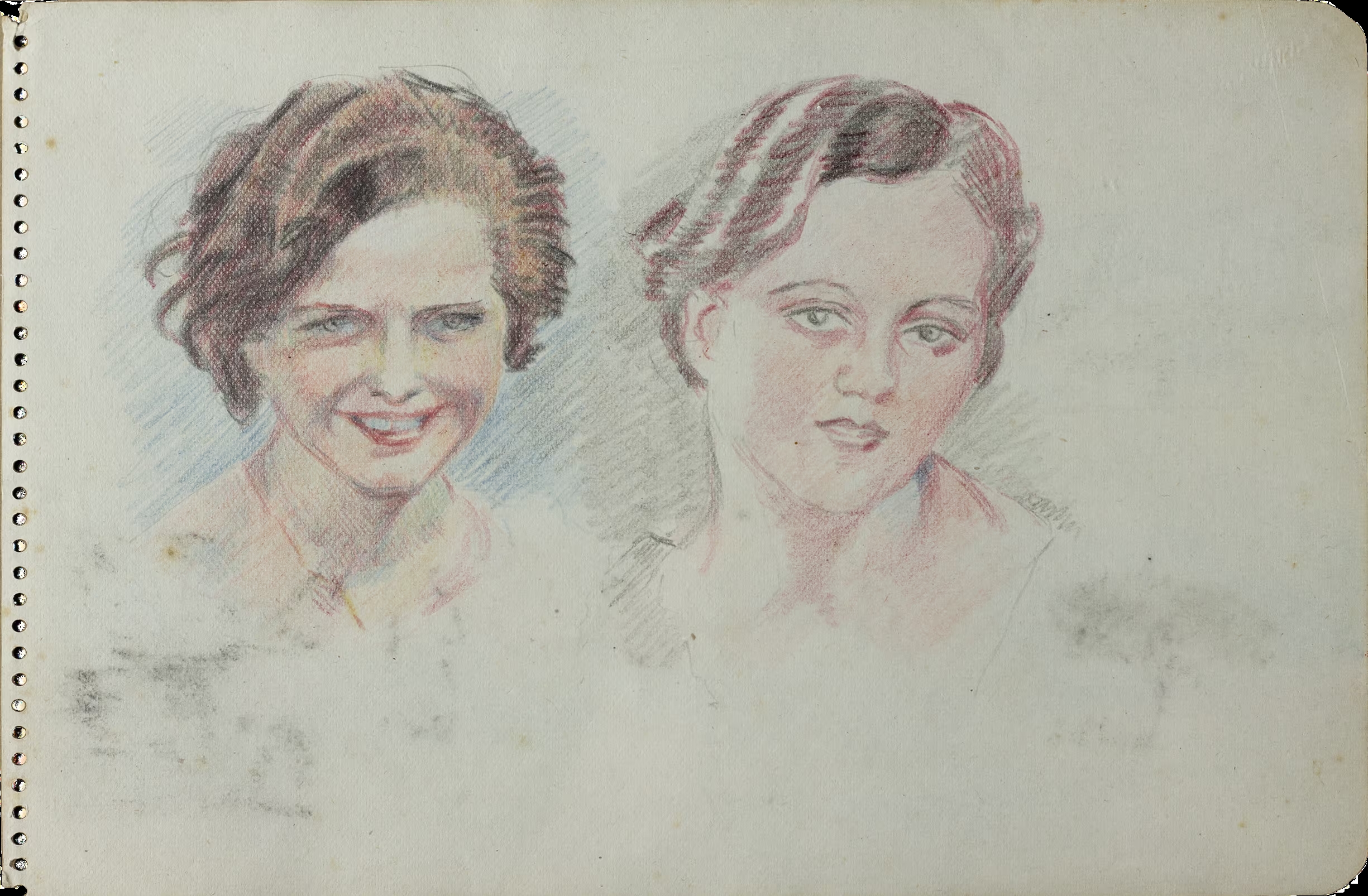 Mariano Bertuchi | A dual portrait of women—one smiling radiantly ...