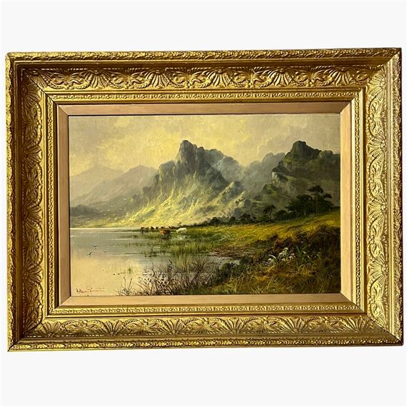 Arthur Stuart | Scottish loch with highland cattle | MutualArt