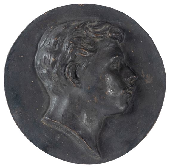 Virginio Arias Cruz | Tondo con perfil de hombre joven (1870) | MutualArt