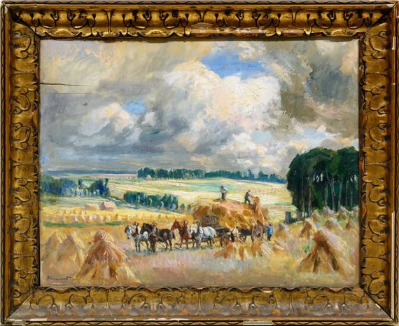 Raymond Louis Lecourt | Harvesting Hay | MutualArt