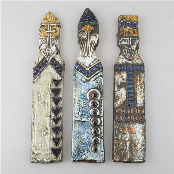 Lisa Larson | Lisa Larson, three stoneware wall reliefs from the series ...