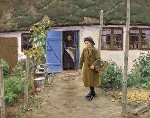 Hans Andersen Brendekilde | A boy meeting Death | MutualArt