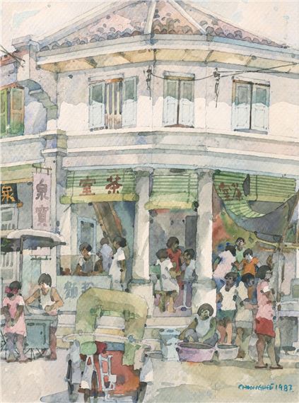 Tan Choon Ghee | Bustling Georgetown (1987) | MutualArt