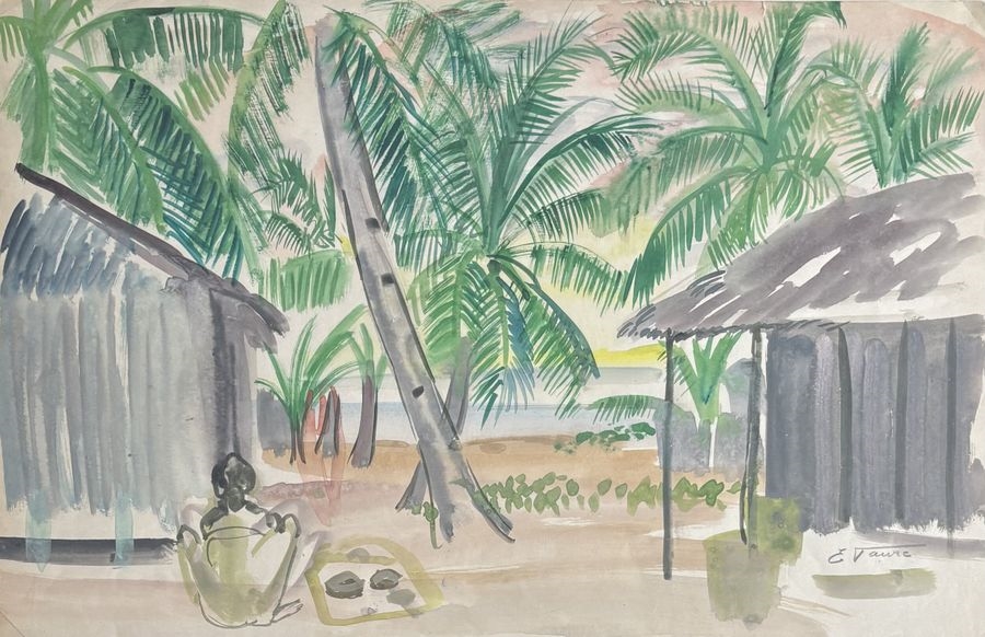 Elisabeth Faure | Repos sur la plage sous les palmiers | MutualArt