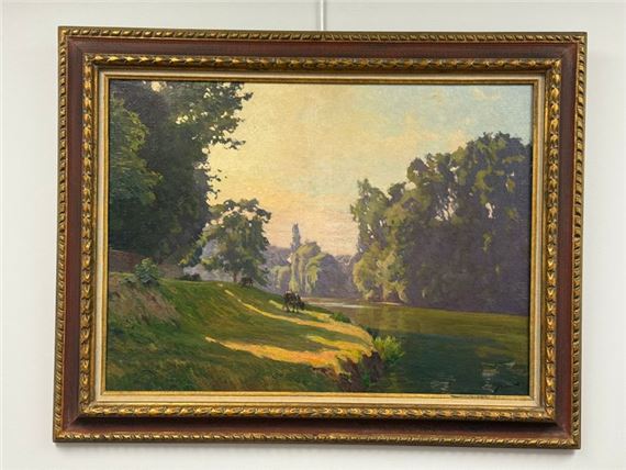 Edouard Gallaud | Edouard GALLAUD (1873-1935) Vaches au bord d'une ...