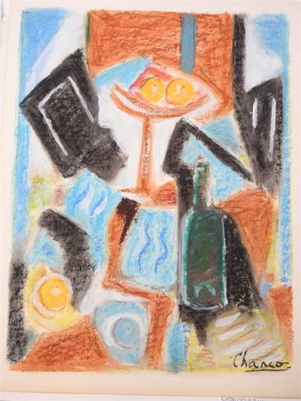 Roland Chanco | Still Life, Fruit and Bottle (2002) | MutualArt