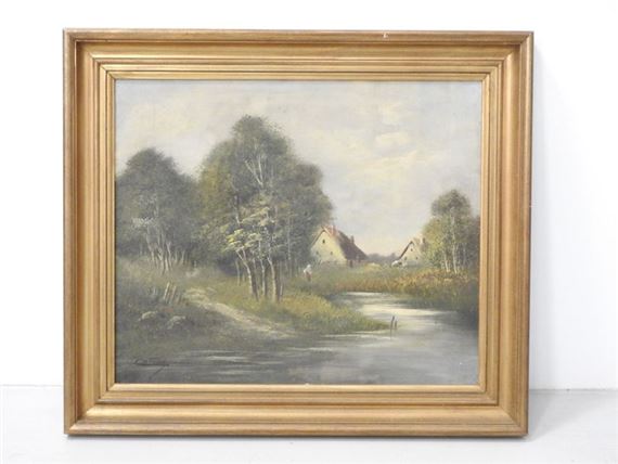 Henri Catrou | Farm by the water | MutualArt