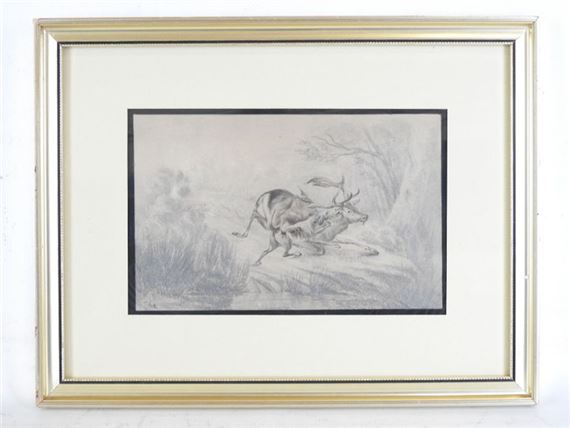 Pierre Frédéric Lehnert | Deer at the Barks | MutualArt