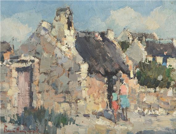 Bruce Hancock | VILLAGE WITH FIGURES | MutualArt