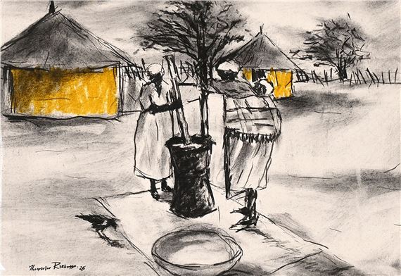 Theophelus Rikhotso | Stamping Maize (2025) | MutualArt
