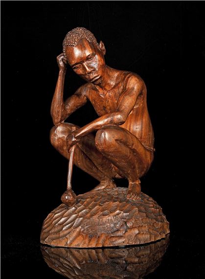 Samson Makwala | Crouching Zulu Man (1978) | MutualArt