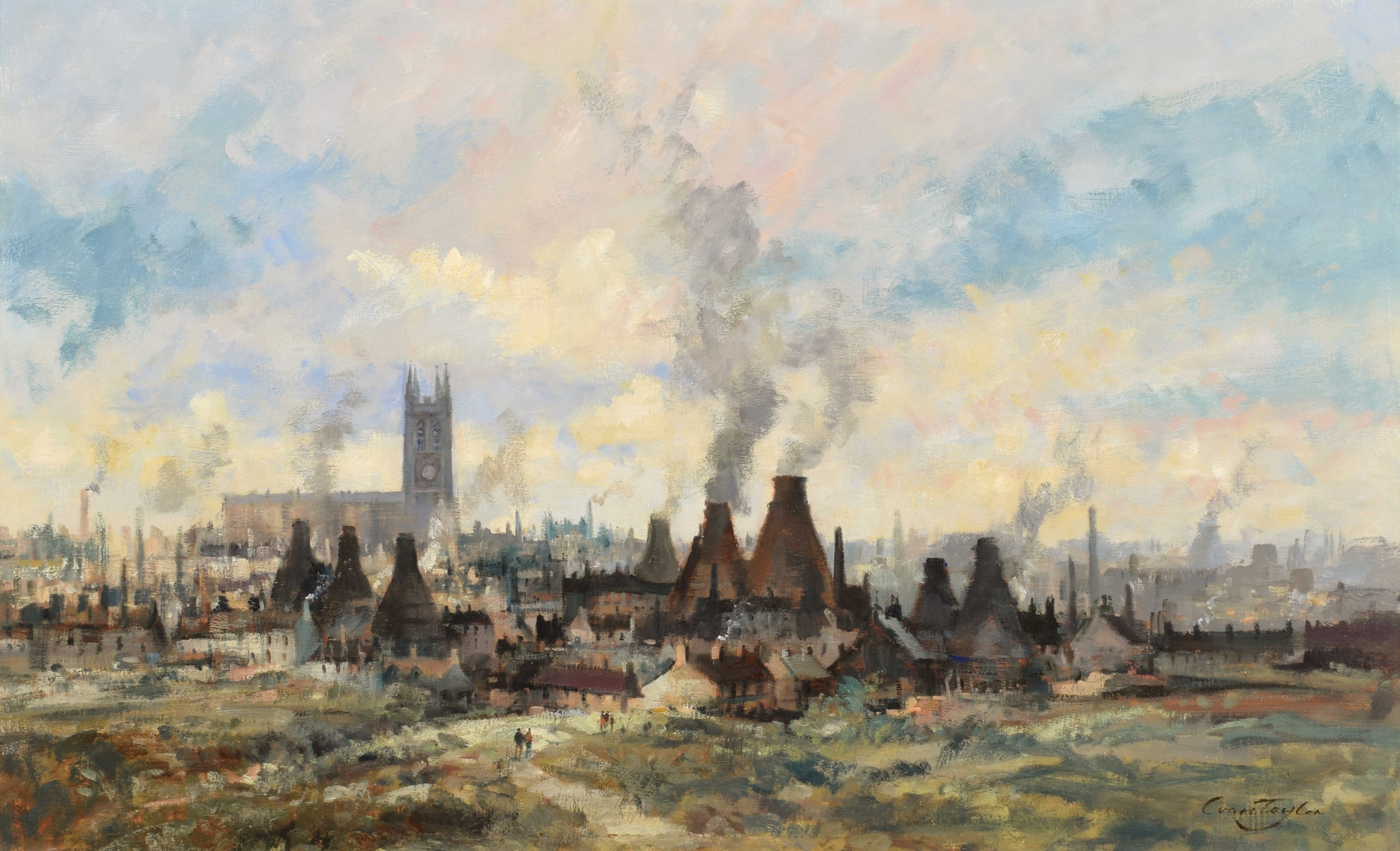 Ivan Taylor | Longton Skyline circa 1959 | MutualArt