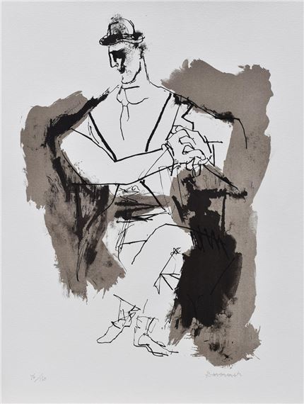 Abraham Rattner | Seated Man with Hands Crossed (1971) | MutualArt