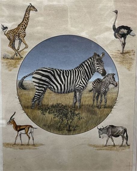 Tony Graham | Zebra and Savannah Animals (1980) | MutualArt