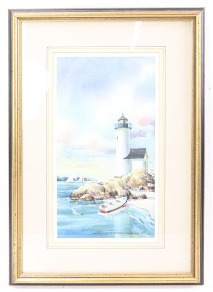 Donald Allen Mosher | Watercolor Lighthouse (1997) | MutualArt