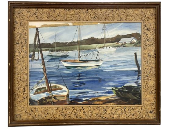 Robin Artine Smith | ROBIN ARTINE ORIGINAL SAILBOAT WATERCOLOR | MutualArt