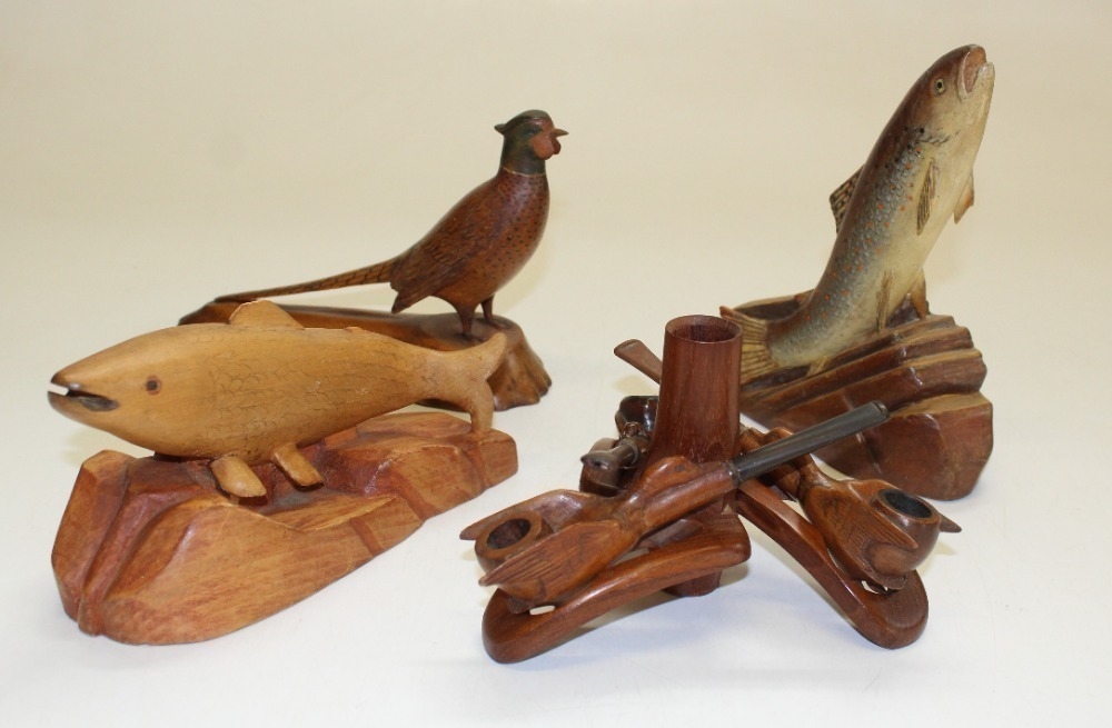 Leonard Newbold | A carved wood and painted Trout | MutualArt