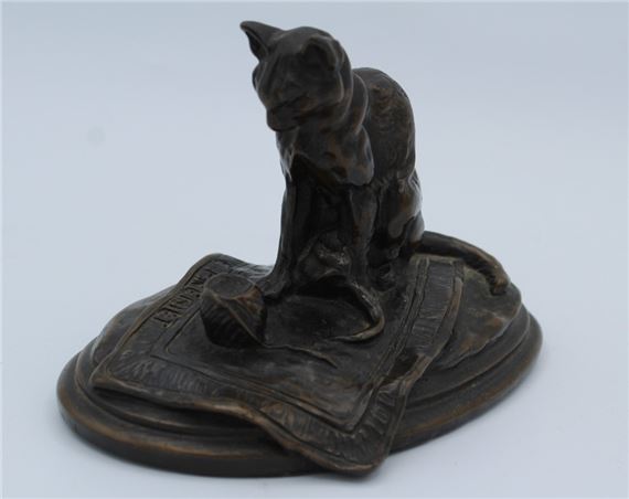 Emmanuel Frémiet | a bronze patinated model of a seated cat | MutualArt