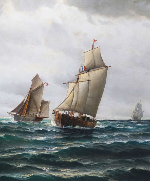 Vilhelm Bille | Segelschiffe auf offener See | MutualArt