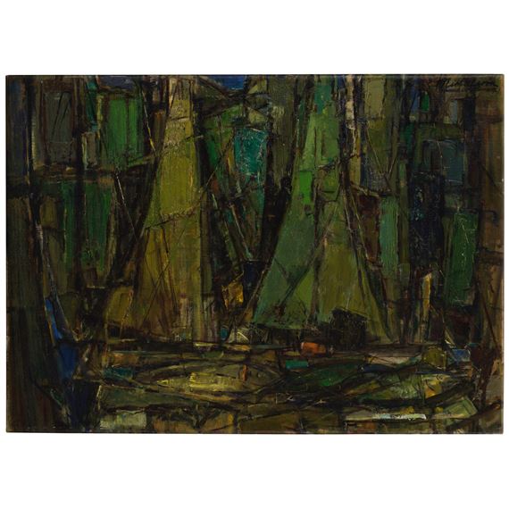Mirta Cerra Herrera | Veleros en verde-azul (1971) | MutualArt