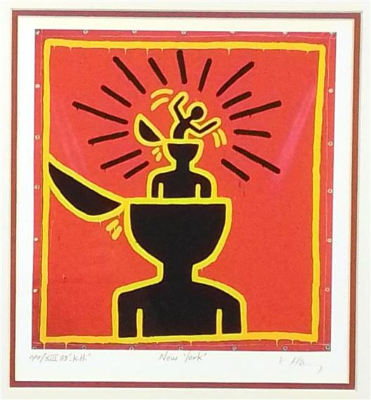Keith Haring | Keith Haring Vinila Su Telone Vinilico Print | MutualArt