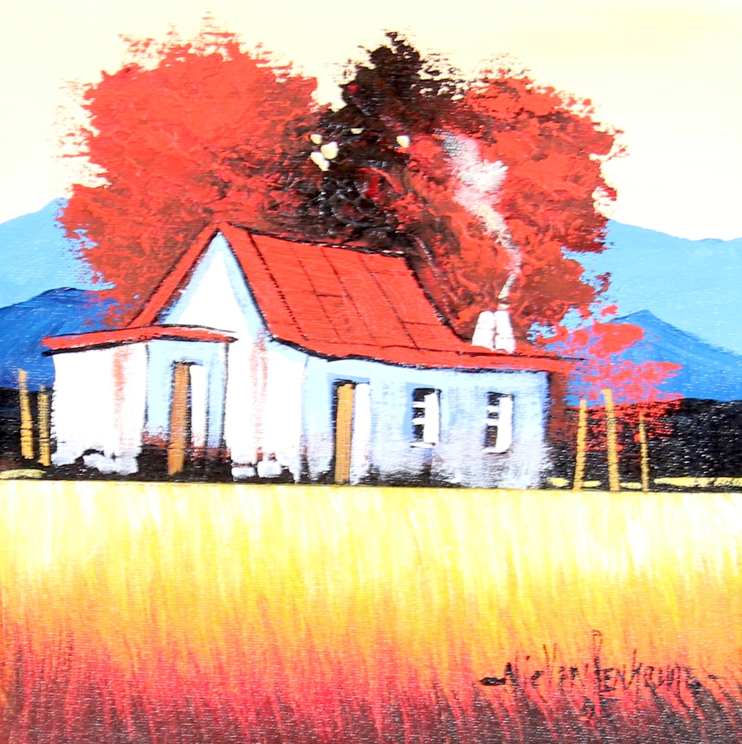 Nic van Rensburg | FARMHOUSE WITH A SMOKING CHIMNEY | MutualArt