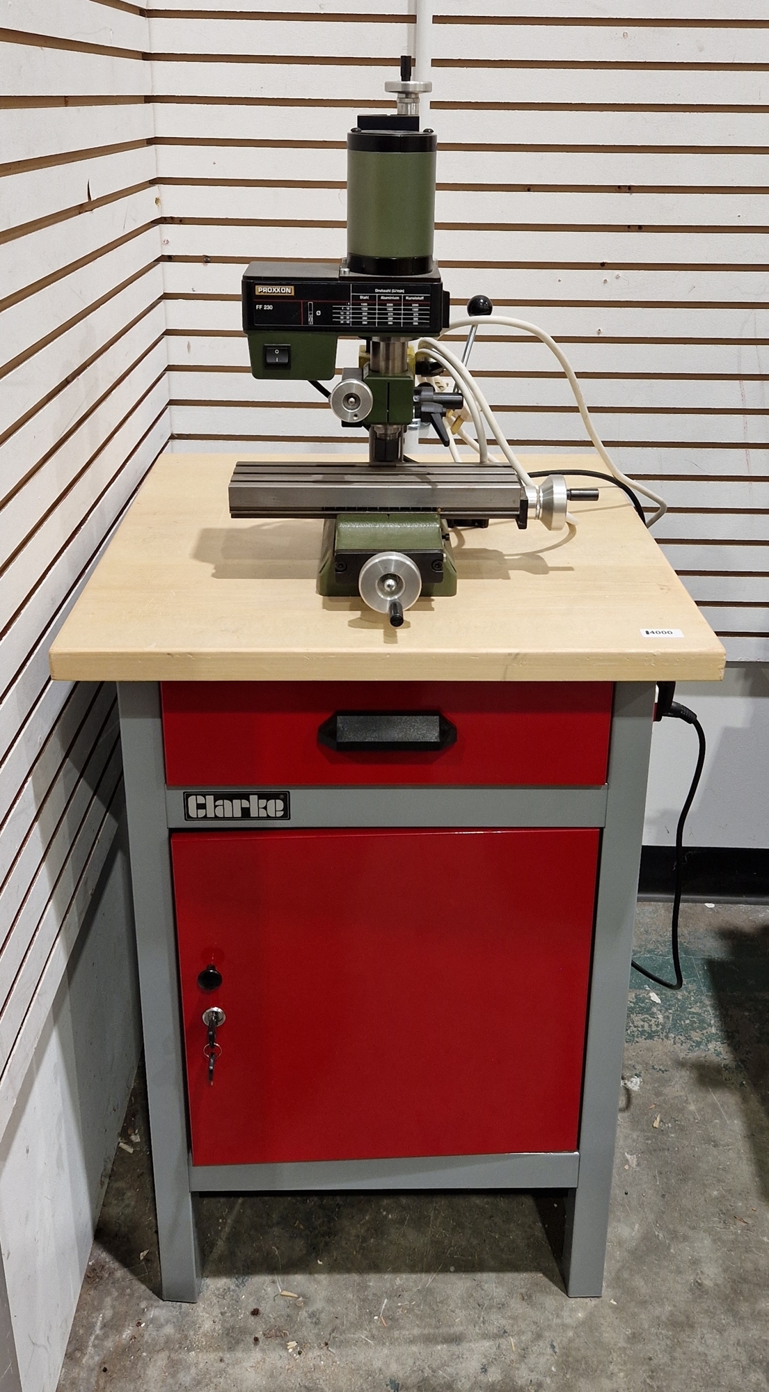 Clark | Proxxon FF230 micro-milling machine on Clark steel cabinet ...