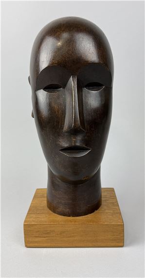 Donald Wells | DONALD WELLS: A CARVED WOODEN SCULPTURE OF A MANS HEAD ...