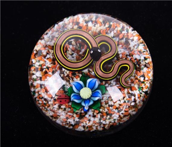 Bob Banford | A Bob Banford Snake Lampwork Art Glass Paperweight ...