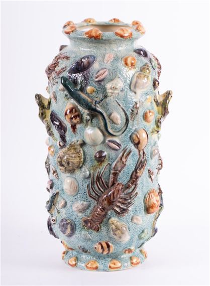 Thomas Sergent | French Majolica Thomas Sargent Sea Motif Vase (Circa ...