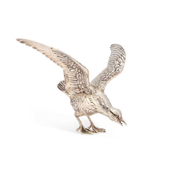German School, 20th Century | A GERMAN CAST SILVER MODEL OF A GULL ...