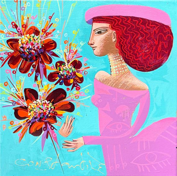 Constantine Popov | Woman with Flowers | MutualArt