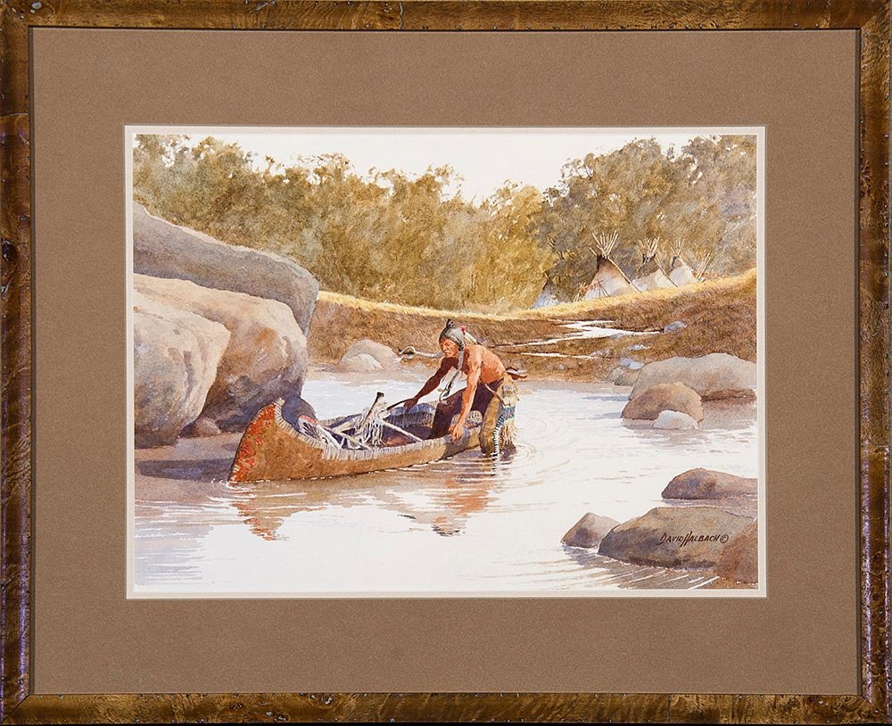 David Halbach | Untitled (Indian in canoe | MutualArt