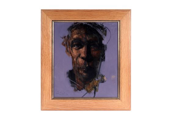 John Boyd | John Boyd - Self Portrait in a yellow shirt | oil | MutualArt