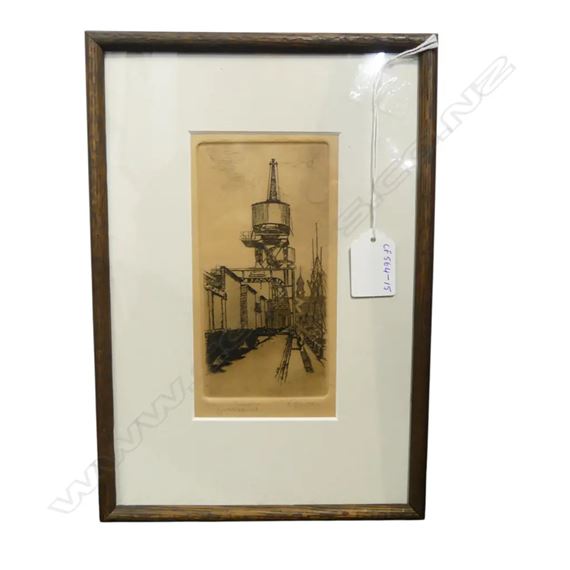 John Perry | NANCY ACHESON 'Queens Wharf Auckland' engraving signed and ...