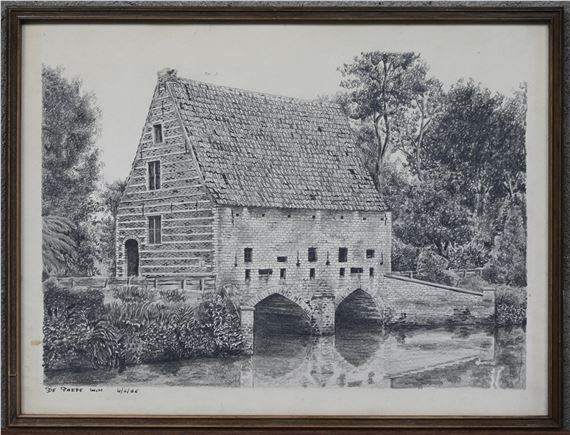 Wim de Paepe | Een spuihuis over de stroom.” Potlood op papier ...