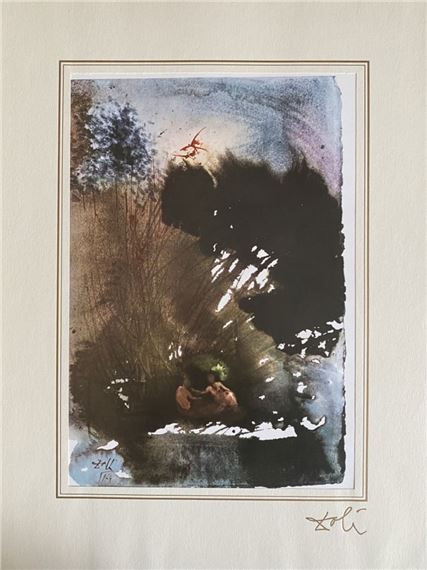 Salvador Dalí | Adam and Eve hide from God (Genesis 3:8 (1985) | MutualArt