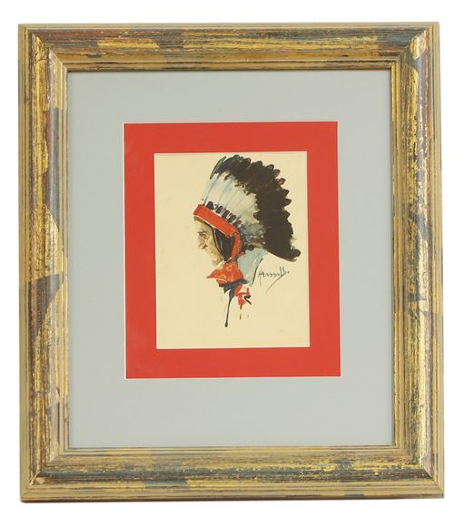 John Hassall | a study of a Native American Indian | MutualArt