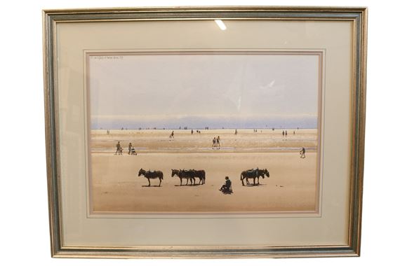 Robert Littleford | Watercolour Depicting Donkeys & Figures on the ...