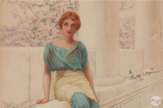 Henry Ryland | Woman with Cats | MutualArt