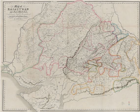 Lieutenant Colonel James Tod | Map of RAJASTHAN or RAJWARRA, Embracing ...
