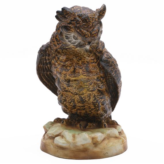 German School | German Porcelain Model of an Owl | MutualArt