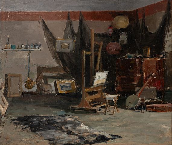 Charles Herbert Woodbury | Studio Interior (1887) | MutualArt