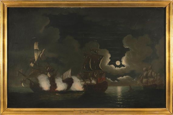 Richard Paton | The Monmouth Captures the Fondroyant 28th February 1758 ...