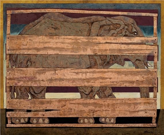 Leonard French | Elephant in a Box (1983) | MutualArt