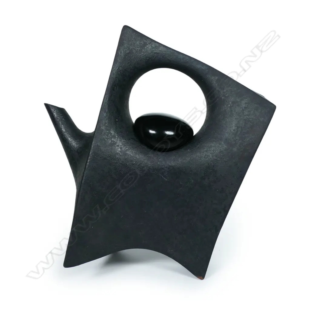 Rick Rudd | A Rick Rudd hand-built matt black terracotta teapot | MutualArt