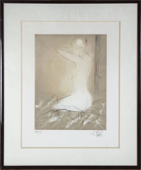 Valadié Jean-Baptiste | Nude back Lithograph | Artwork performance at ...